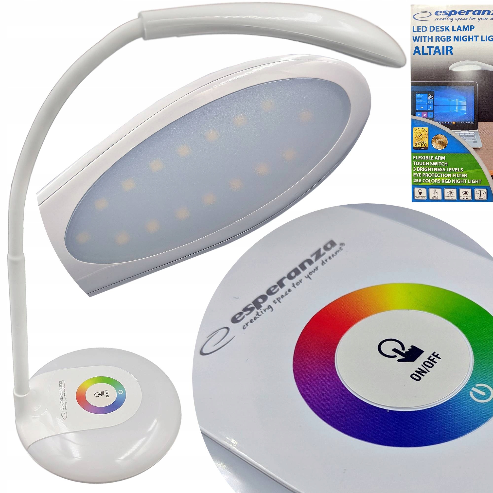LAMPKA BIURKOWA LED BIURKO LAMPA 256 KOLORÓW RGB multimi.pl